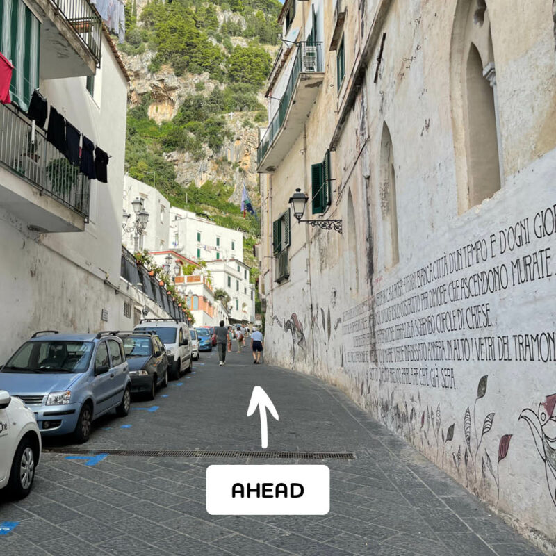 Instructions to find Greg's house & apartments in Atrani